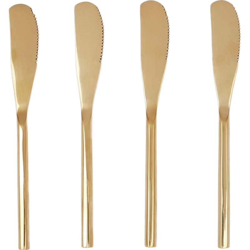 Gwen Polished Gold Spreaders, Set of Four